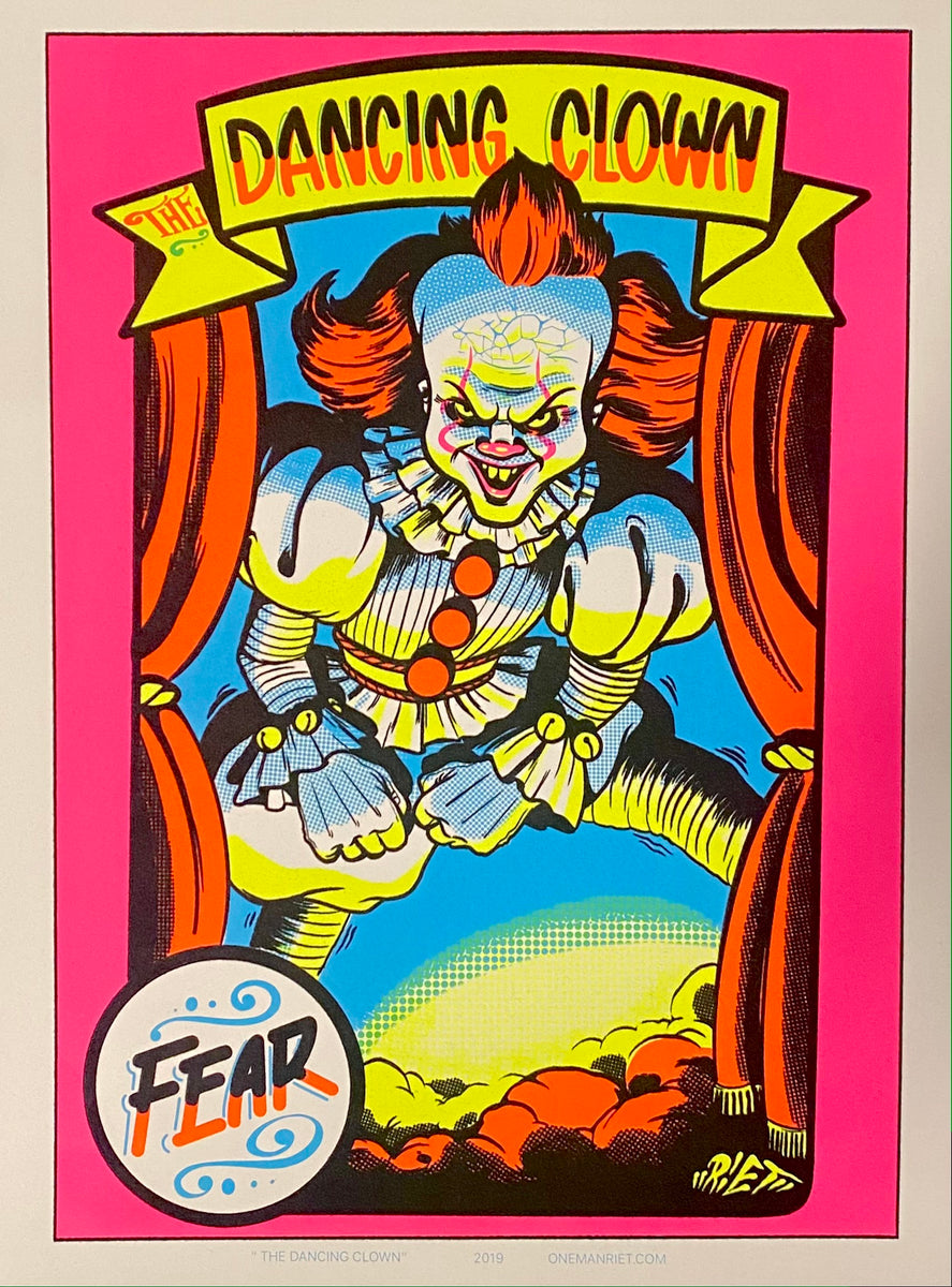 Dancing Clown Parody Blacklight Print – One Man Riet