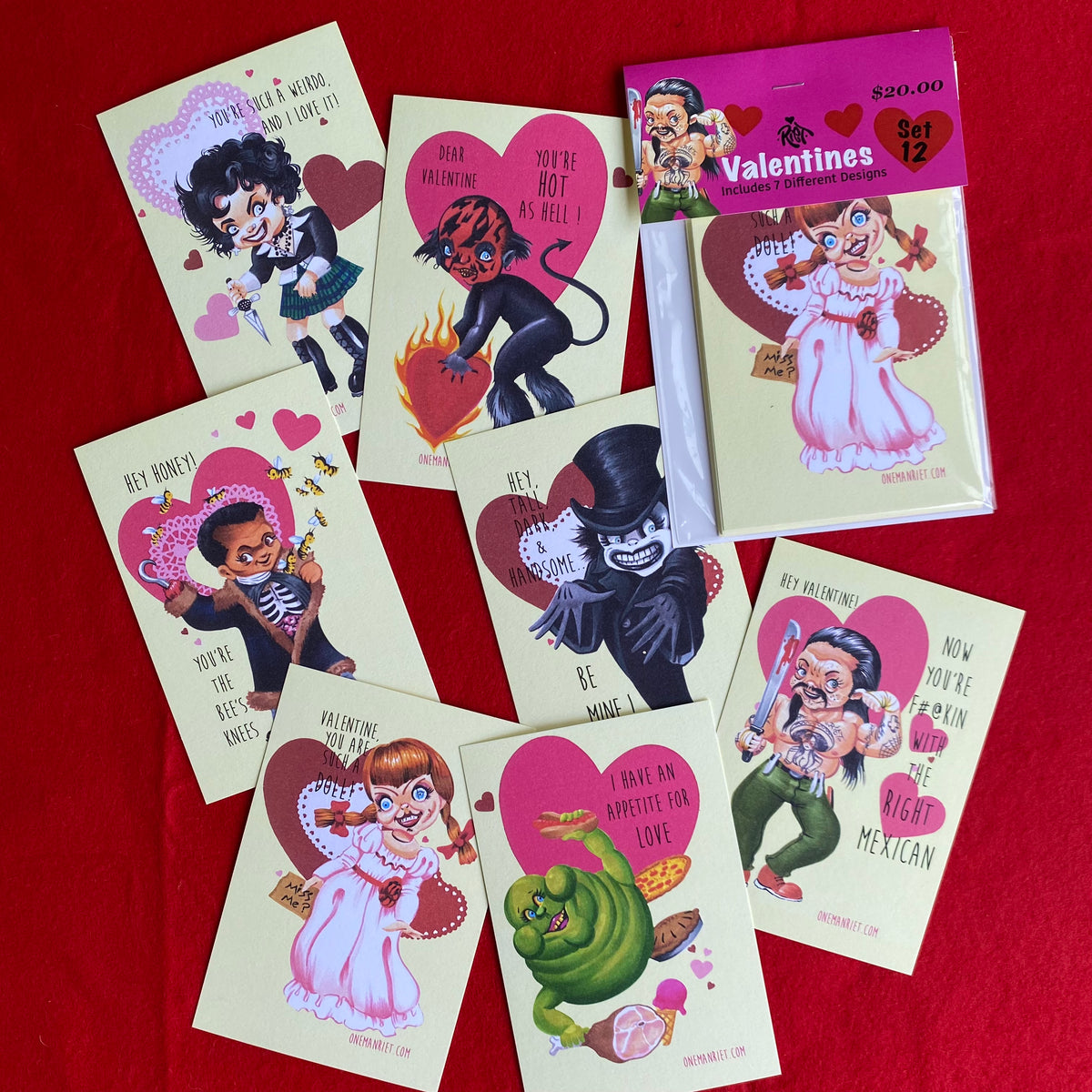 Set 12 : Horror Valentines Cards – One Man Riet